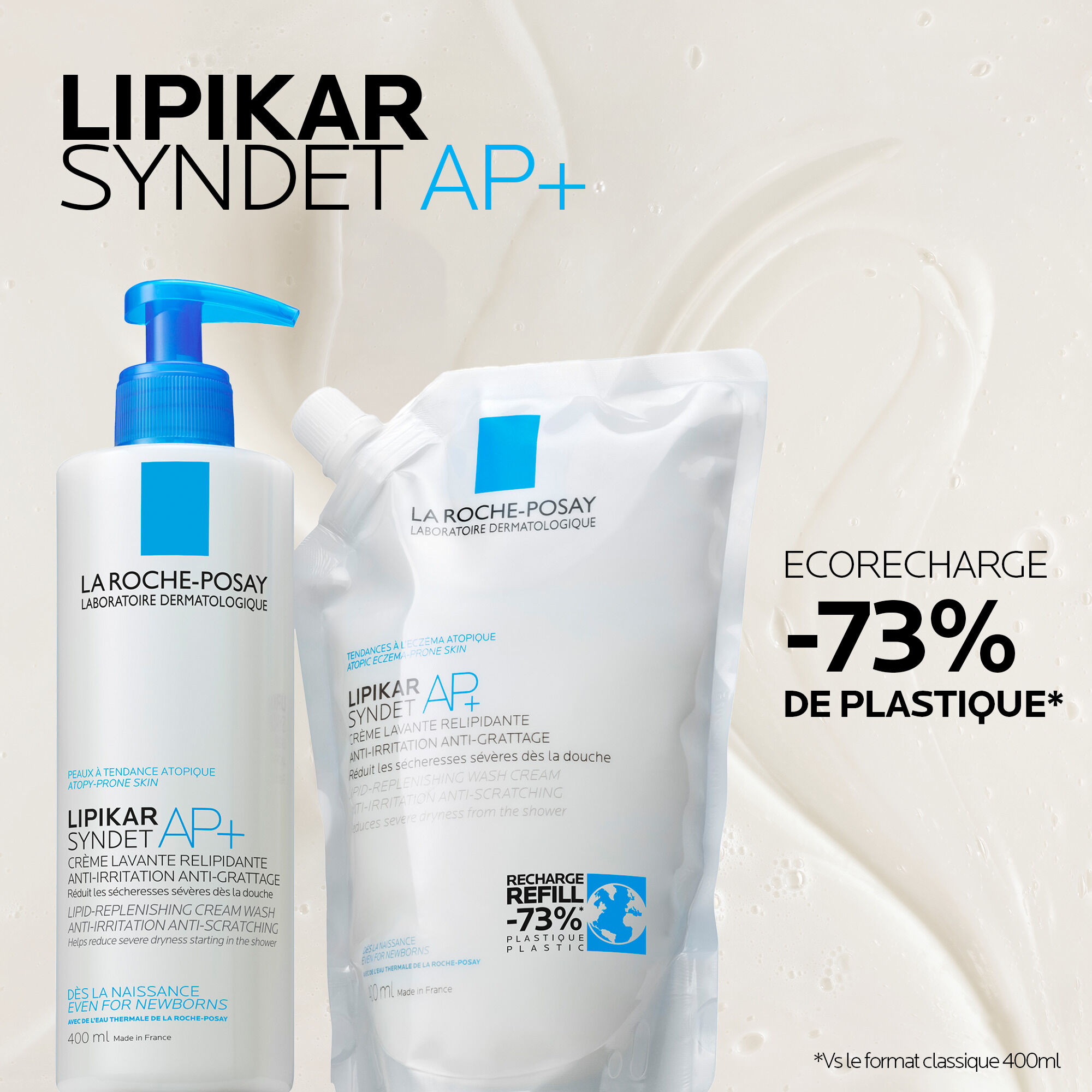 DUO Lipikar Syndet AP+ et son Eco-recharge | La Roche Posay